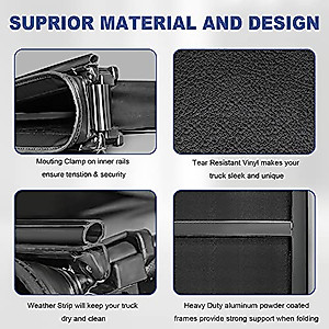 MOSTPLUS Tri-Fold Soft Truck Bed Tonneau Cover On Top Compatible with 2015-2022 Ford F150 F-150 Bed 3 Fold Styleside (5.5 FT Feet Bed)