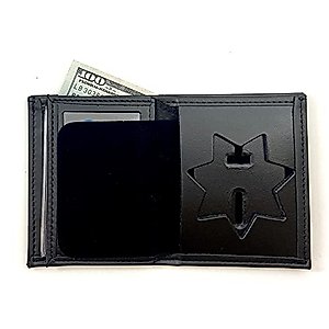 Perfect Fit Shield Wallets 7 point Star Bi-Fold Hidden Badge Wallet (Cutout PF33) Fits for Blackinton B447 Seven-point Star