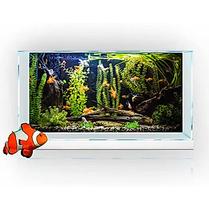 Dizifinn Aquarium Background, River Bed & Lake Tropical Undersea Tree Branch Aquatic Plant Fish Tank Background, 6 EVA Double-Sided Tapes 36x18 inches/90x45