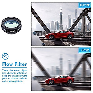 Apexel 10 in 1 Phone Camera Lens Kit Wide Angle/Macro/Fisheye/Telephoto/CPL/Flow/Radial/Star Filter/Kaleidoscope Lens for iPhone and Most Phone