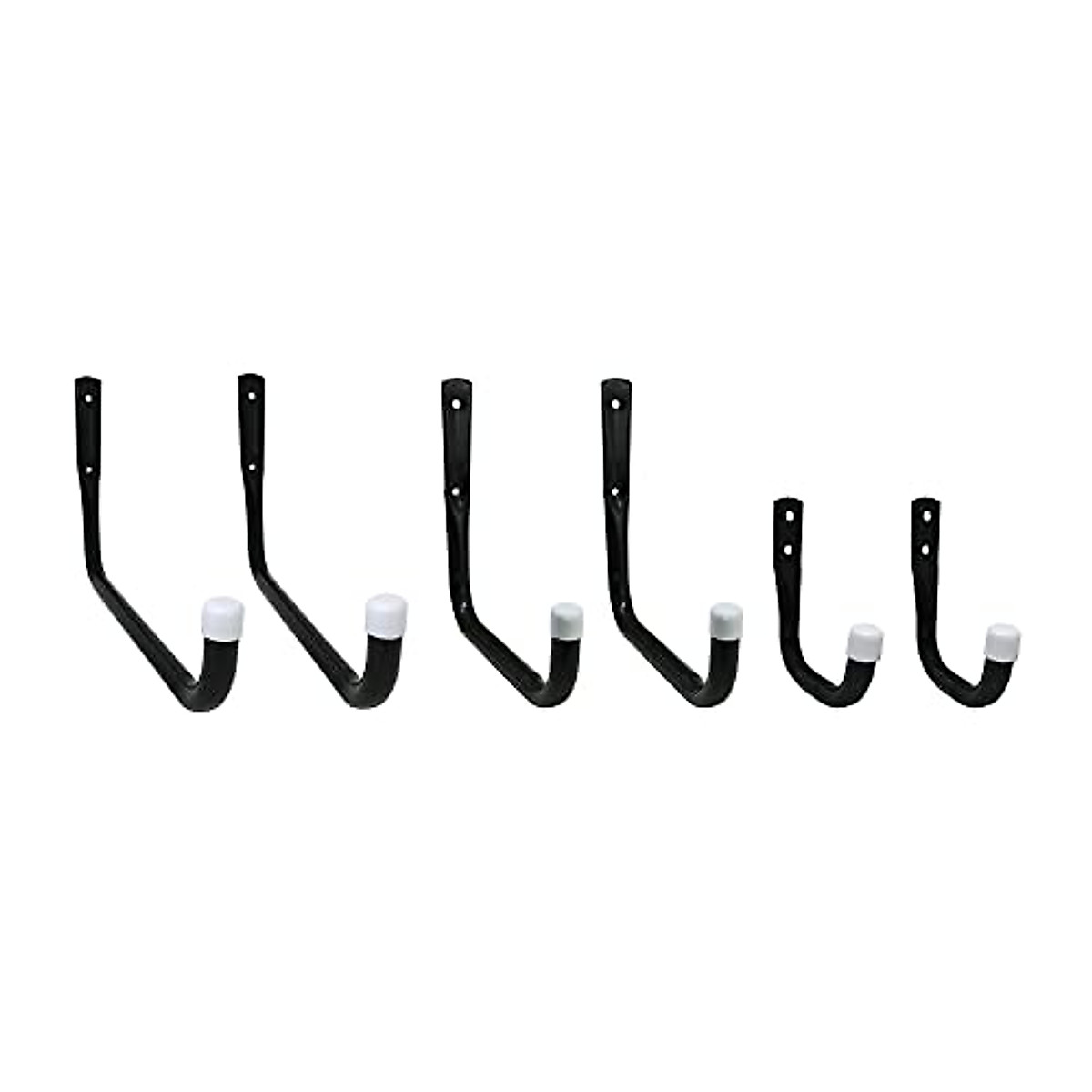 Shepherd Hardware 8088E Heavy Duty Steel Garage Storage/Assorted Utility Hooks, 6 Pack, black