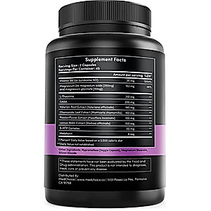 10-in-1 Melatonin Capsules - 6mg Melatonin Natural Sleep Aid with L Theanine, 5 HTP, GABA, Valerian Root, Chamomile, Vitamin B6, Magnesium for Sleep Support - Sleep Supplement (Pack of 1)