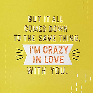 Hallmark Funny Love Card, Crazy (Romantic Valentines Day Card, Anniversary Card or Birthday Card)