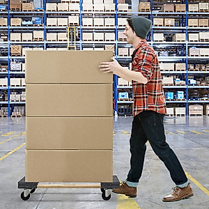 Goplus Furniture Moving Dolly, Heavy Duty Wood Rolling Mover with Wheels for Piano Couch Fridge Heavy Items, Securely Holds 1000 LBS (1 Pack with Handle)