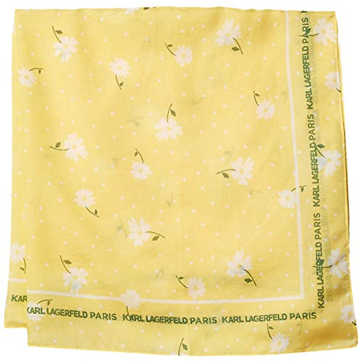 Karl Lagerfeld Paris Women's Printed Square Scarf, Deep Sunflower, One Size