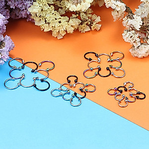 Dyknasz 32PCS 16G Variety of Sizes Horseshoe Rings Surgical Steel Nose Septum Horseshoe Hoop Earring Eyebrow Tragus Lip Rings Daith Helix Piercing Jewelry for Women Men