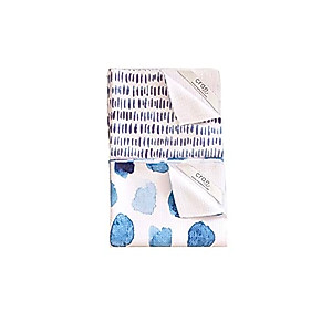 Crae Home Waffle Weave Pattern Microfiber Two Hand Towel Set (Ocean Drops/Blotched)