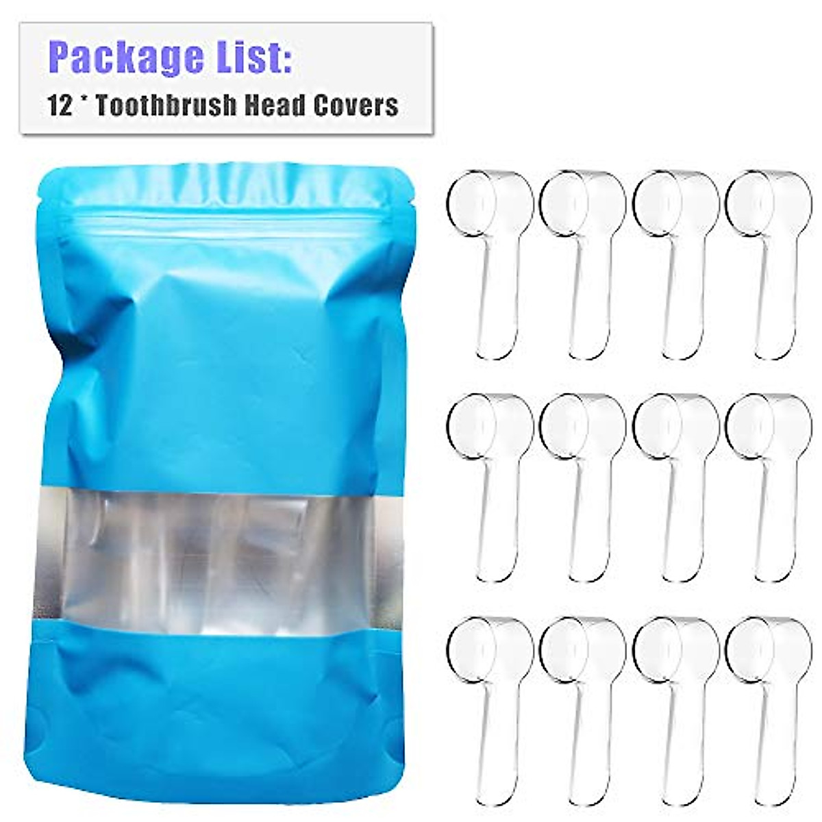 12Pcs Reusable Toothbrush Head Covers Compatible with Oral B Electric Toothbrush Heads for Better Healthy Brushing and Storage in Home and Travel