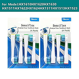12 Pcs Generic Electric Toothbrush Heads for Sonic are Sensiflex HX2014 Generic Compatible with HX2014/HX1610 /HX1620/ HX1630/HX2012SF