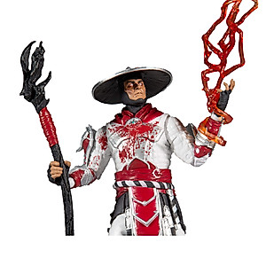 McFarlane Toys Mortal Kombat Raiden Bloody White Hot Fury Skin 7” Action Figure, Multicolor
