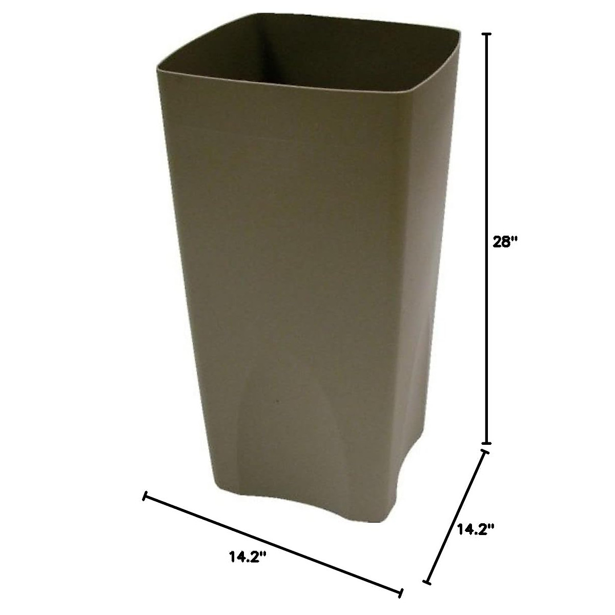 Rubbermaid Commercial Plaza Waste Container Rigid Liner, Square, Plastic, 19 Gallons, Beige (356300BG)