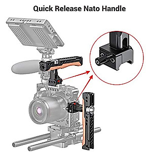 SMALLRIG Camera NATO Handle Top Handle Grip with Anti-Off Designed Cold Shoe Mount and Built-in Hex Spanner for DSLR Camera, Camera Cage - HTN2362