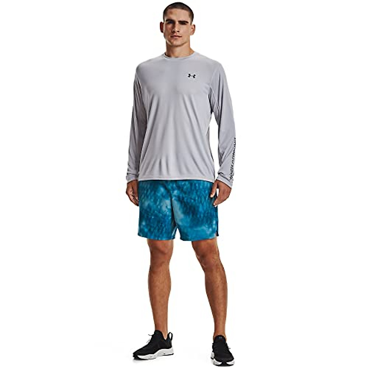 Under Armour Men's Drift Tide Knit Long-Sleeve T-Shirt , Mod Gray (011)/Rush Red , Large