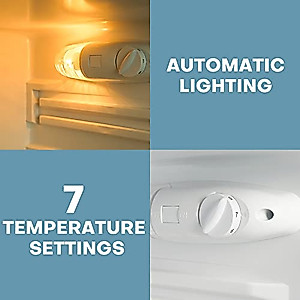 Upstreman 3.6 Cu Ft Small Refrigerator without Freezer, Retro Mini Fridge, Manual Defrost Free, Adjustable Thermostat, Side Bottle Opener, Small Fridge for Office, Bedroom, Dorm, Red-CR35