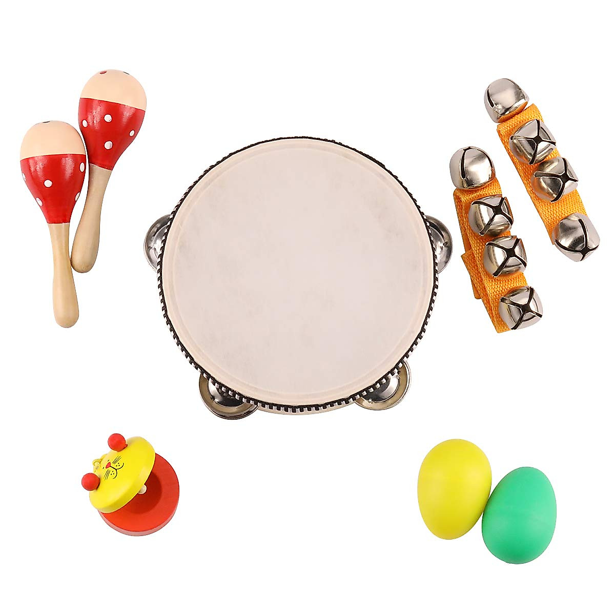 Zochoose Toddler Musical Instrument, Wooden Percussion Instruments Tambourine for Kids Toddlers, Musical Toys Set for Boys and Girls