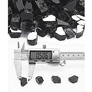 NUPICK 20 Pound Fire Glass, 1/2 Inch Reflective Fire Glass, Fit with Fire Pit Glass and Fireplace Glass, Black