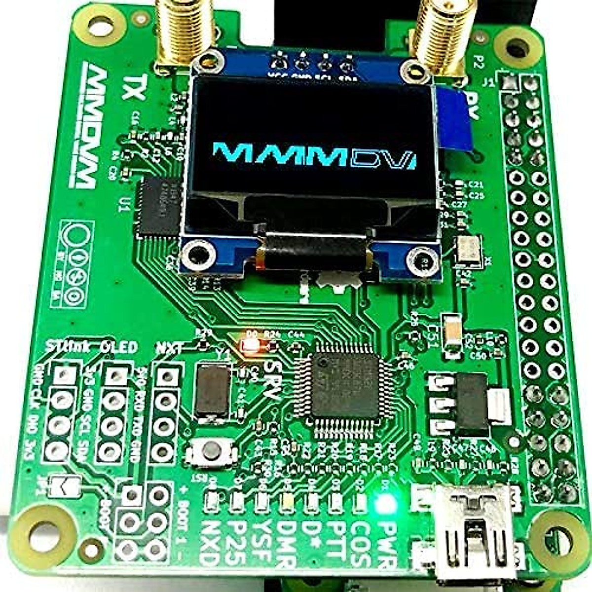 GOOZEEZOO MMDVM Duplex Hotspot Module Dual Hat V1.5.2 Support P25 DMR YSF NXDN DMR Slot 1 + Slot 2 for Raspberry pi with USB Port (with OLED)