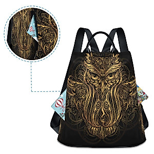 ALAZA Beautiful Owl Boho Women Backpack Anti Theft Back Pack Shoulder Fashion Bag Purse