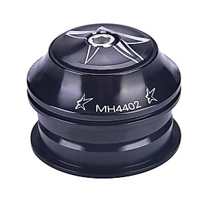 Keenso Mountain Bike Headset, Threadless 44mm Headset 1 1/8 Headset Aluminium Alloy Bicycle Headset 44mm Headset Bearing Bicycle Accessory (Black)