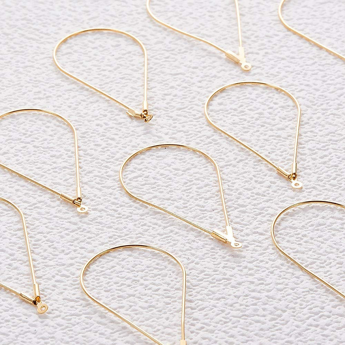 BENECREAT 30 PCS 18K Gold Plated Teardrop Shape Beading Hoop Earrings for Valentine's Day, Anniversaries Gifts and Favors