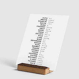 Phonetic Alphabet, Morse Code Sign Print Wall Art, Spelling Alphabet, Military Gifts, Large Abc Poster, Nato, Aviation, Minimalist Art 8 x 10 Inches Frame NOT INCLUDED