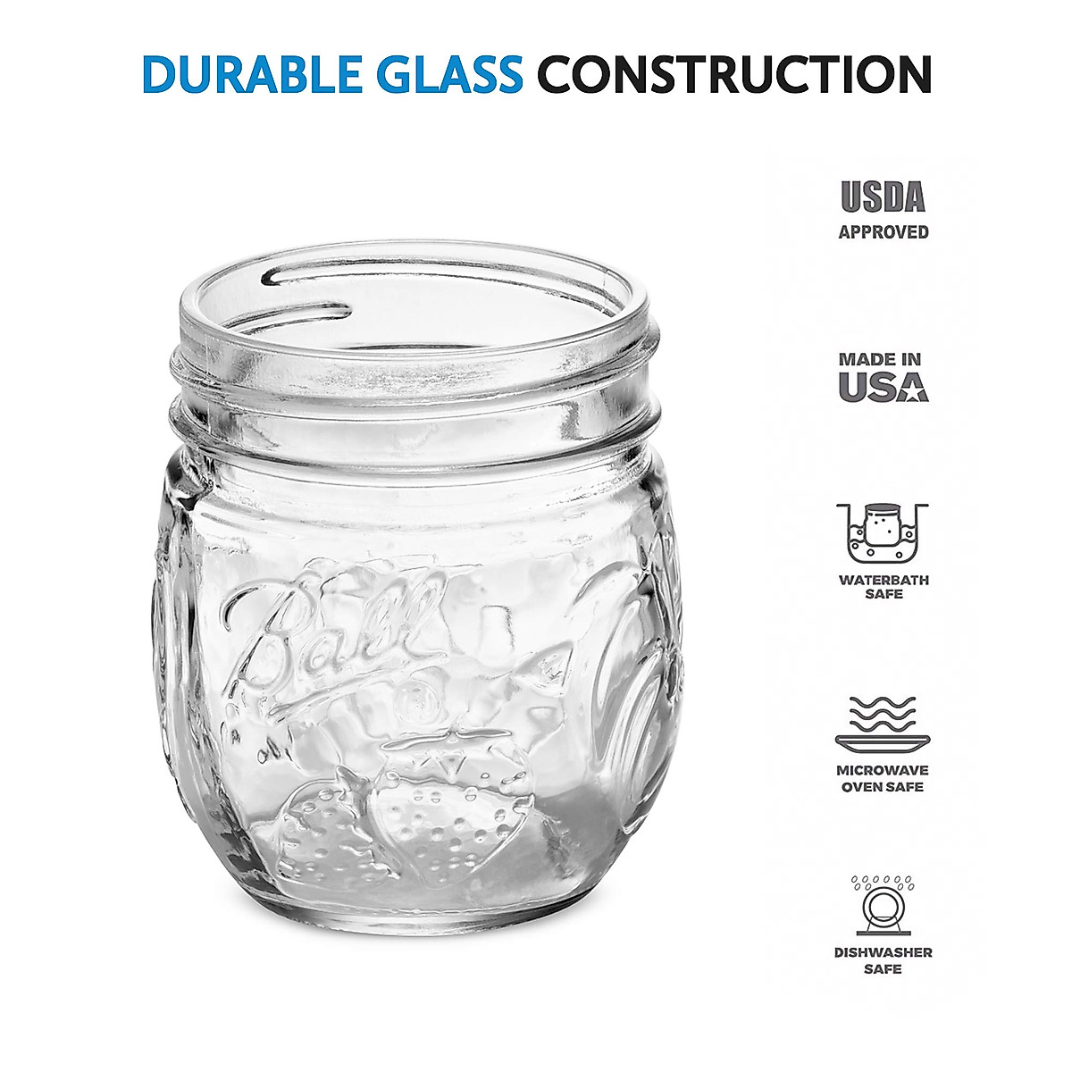 SEWANTA Wide Mouth Mason Jars 16 oz [11 Pack] With mason jar lids and Bands, mason jars 16 oz - For Canning, Fermenting, Pickling - Jar Décor - Microwave/Freeze/Dishwasher Safe.