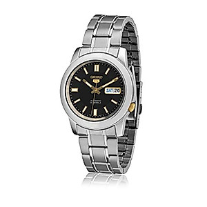 SEIKO Men's SNKK17 Stainless Steel Analog with Black Dial Watch