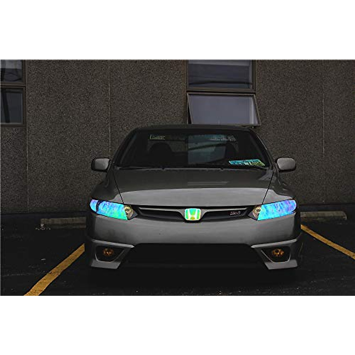 LED LIGHT 12 by 48 inches Self Adhesive Shiny Chameleon Headlights Tail Lights Fog Lights Films,Film Sheet Sticker,Tint Vinyl Film with Gift Knife and Hand Tool (Golden)