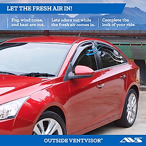 Auto Ventshade [AVS] Ventvisor / Rain Guards | Outside Mount, Smoke Color, 4 pc | 94181 | Fits 2010 - 2015 Toyota Prius (Excludes V Model)