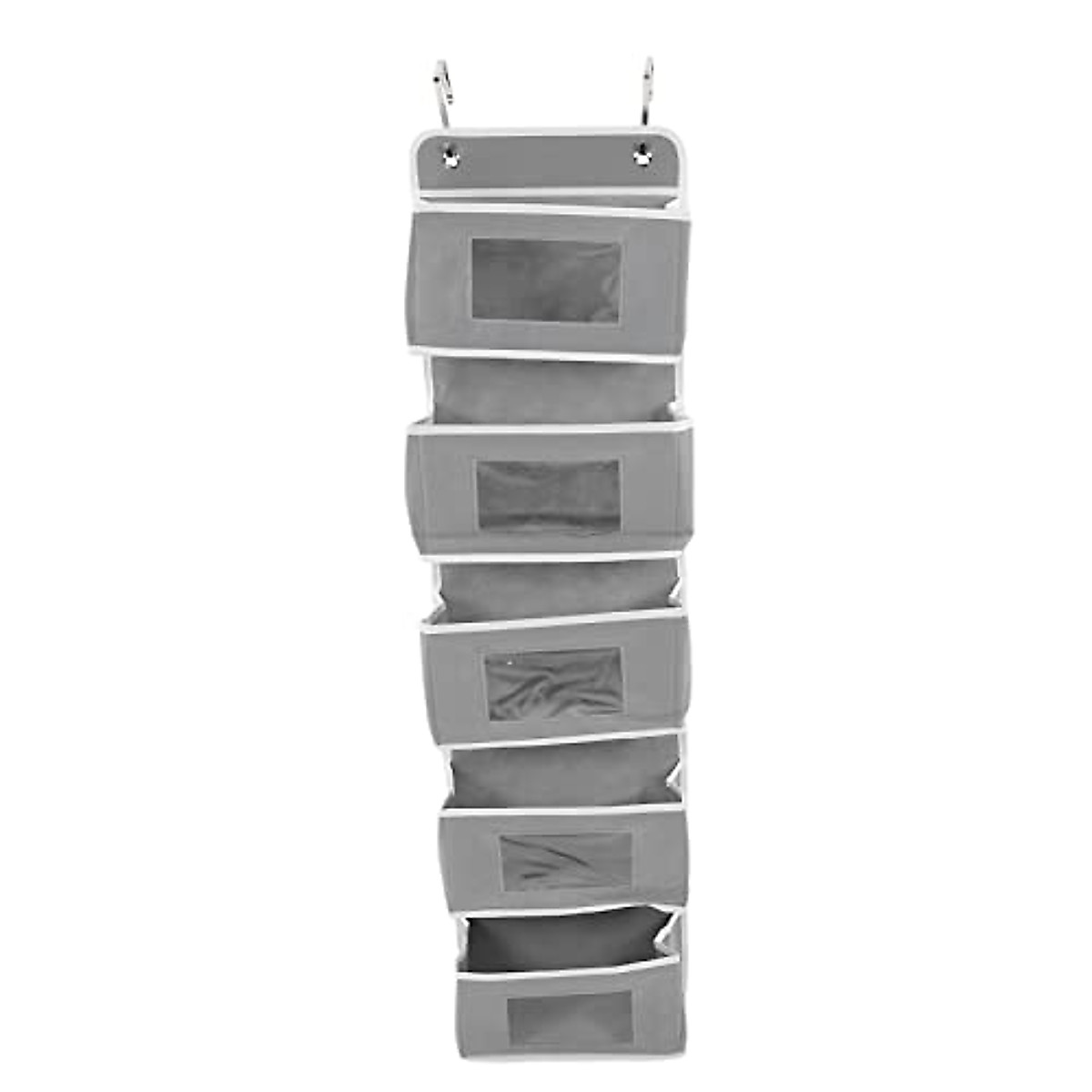 Tgoon Door Hanging Shelves, Portable Multi Layer Space Saving Over Door Hanging Organizer Breathable Non Woven for Bedroom(Grey, 5 Pockets)