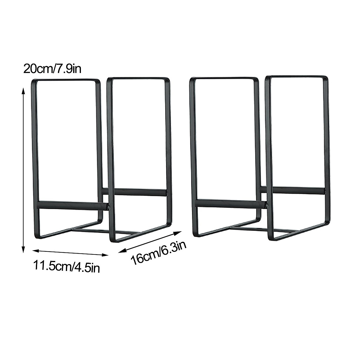 Hikinlichi 2 Pack Large Plate Holders Organizers Upright Cabinet Dish Drying Racks Metal Plate Dish Organizers Racks Stands for Countertop and Cupboard 7.87in. x 6.29in. x 4.52in. Black