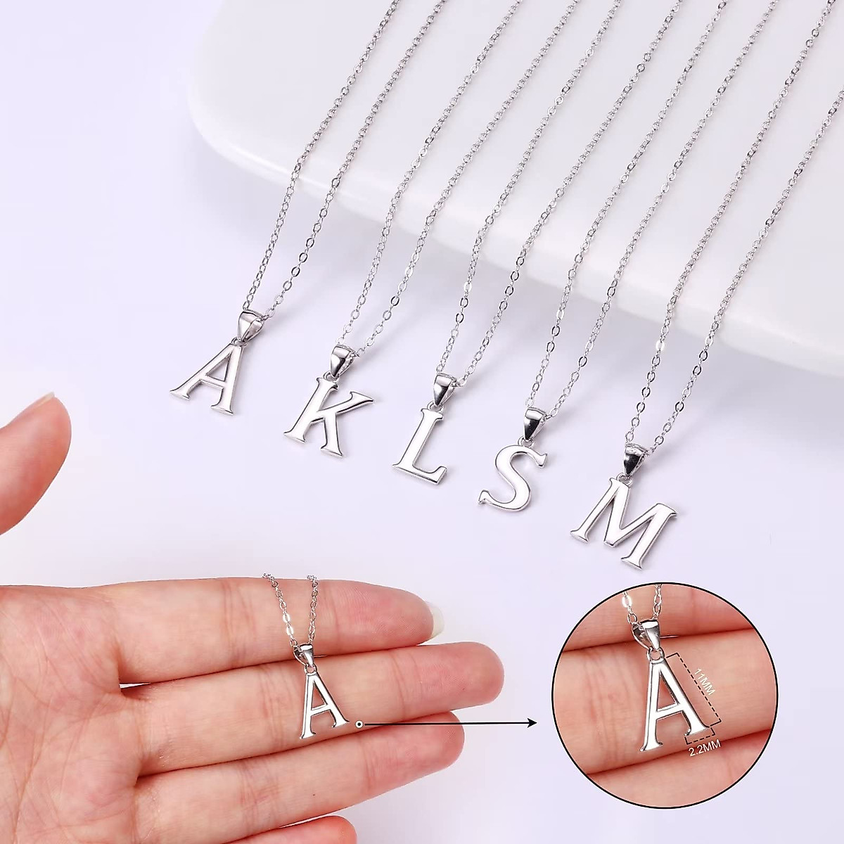 Hidepoo Sterling Silver Initial Necklaces for Women, Dainty Silver Initial Necklaces for Women Personalized Letter J Pendant Initial Necklaces Silver Initial Necklaces for Women Gifts Jewelry