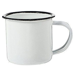 Cabilock Camping Tin Mug Camping Tea Mugs Vintage Coffee Tea Mug Drinking Mugs Cups Hot Pot Iron Water Cup Small Wine Cups for Home Office Travel Camping Picnic (White) Vintage Tea Mugs Picnic Cups