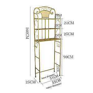 3 Tier Over Toilet Storage Rack, Iron Metal Golden Toilet Bathroom Shelf Bathroom Corner Stand Storage Organizer Accessories，Bathroom Tower Shelf，Laundry Shelf Unit Organizer Rack