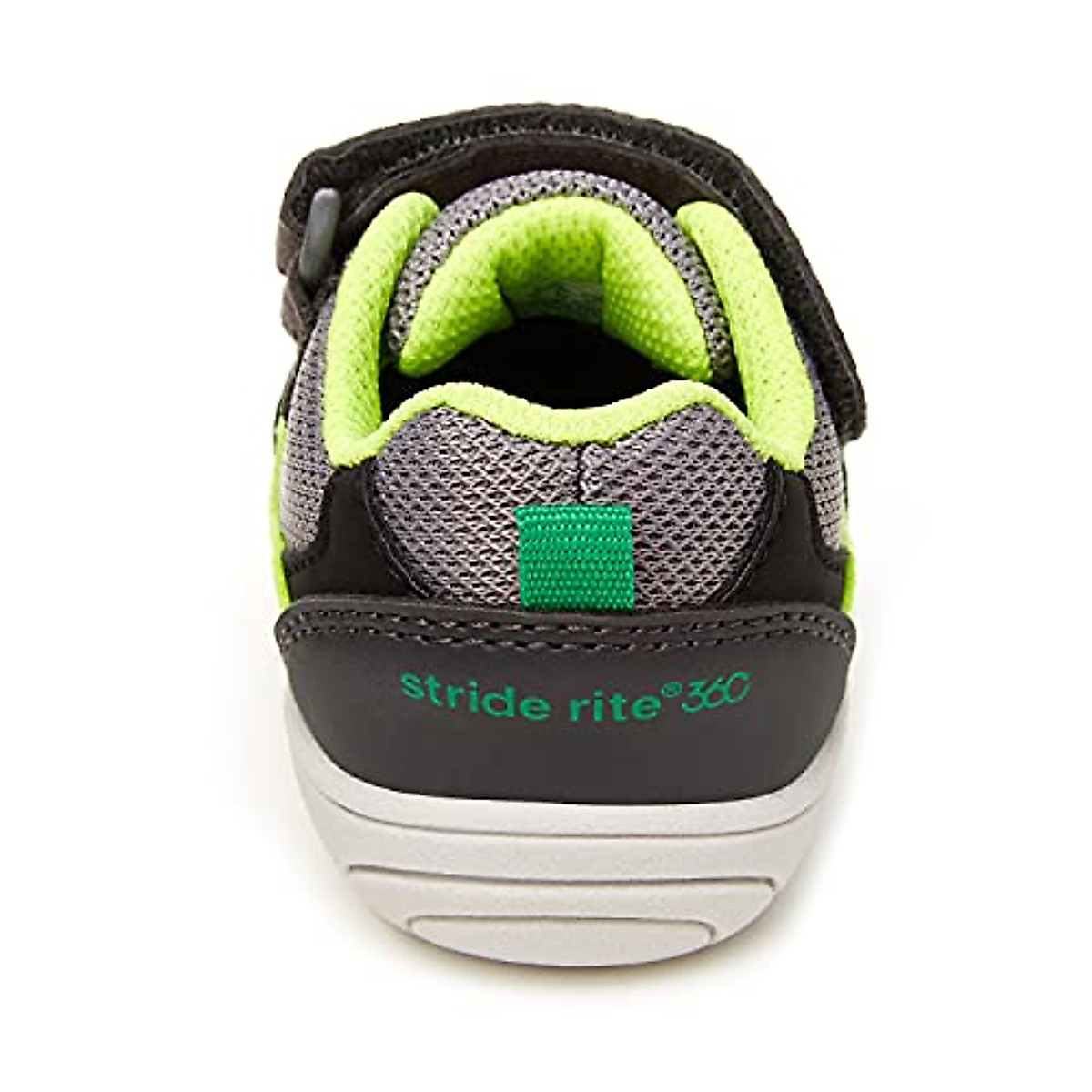 Stride Rite 360 Infant and Toddler Boys Gogo First Walker Shoe, Grey/Neon, 4 Toddler