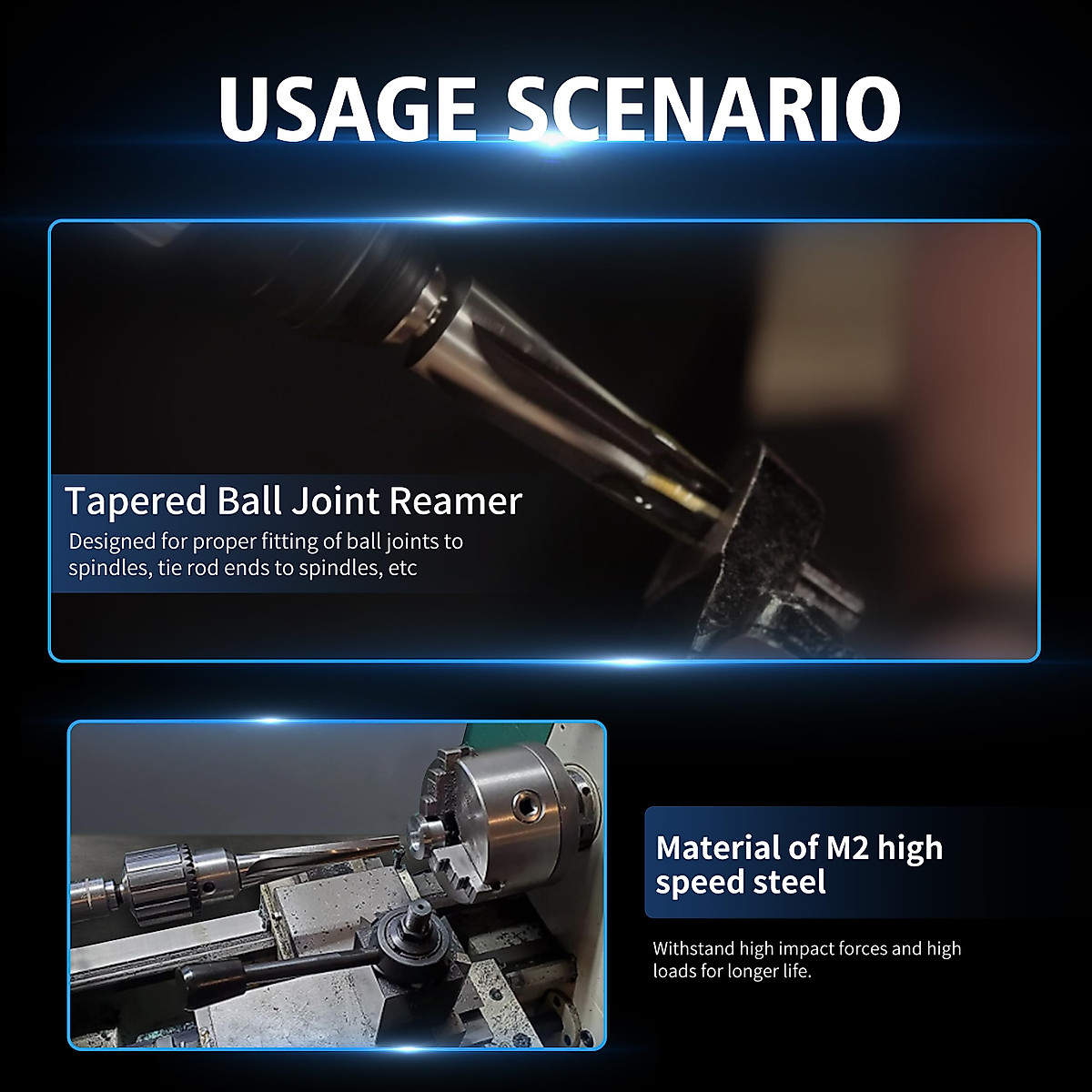 ZNXIMER 7 Degree Ball Joint Tapered Reamer Tie Rod for 1-1/2 inch Per Foot Tapered Ball Joint Reamer Made of 6542 High-Speed Tool Steel, Reamer Drill Bit Universal Reamer Tool Pipe Reamer