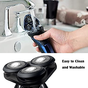 Suleto SH50/52 Replacement Heads Compatible with Philips Series 5000 Electric Shaver, Sh50 Replacement Blades Head Compatible with noreclo Series 5000, ATXX(S5xxx), PTXX (PT8xx, PT7xx) 3-Pack W/Brush