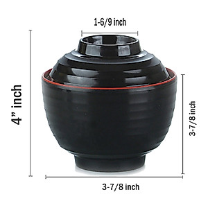 Japanese Melamine 味噌湯ボウル Miso Soup Rice Bowls With Lid (B11894) ~ We Pay Your Sales Tax