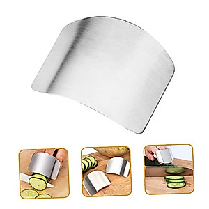 Unomor 4 Pcs Finger Protector Finger Guards for Cutting Hand Held Grater Cutting Protector Food Safety Holder for Grater Stainless Finger Guard Food Grater 304 Stainless Steel Silver