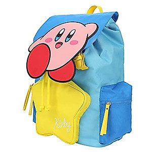 Bioworld Kirby Character 17" Backpack with Drawstring Main Compartment