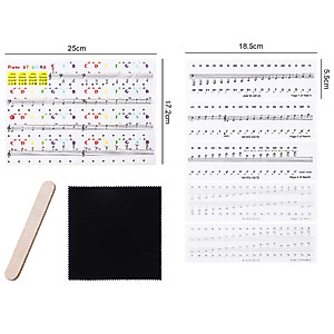 Piano Sticker Piano Keyboard Stickers Piano Stickers for Keys 32, 37, 54, 61, 88 Replacement Piano Stickers with Mounting Stick Wiping Cloth Color Piano Stickers Black Piano Stickers 2 Pack