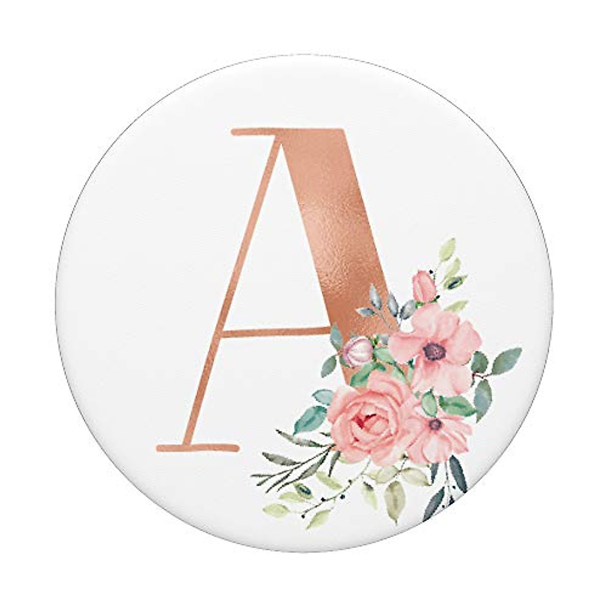 Rose Blush Floral Monogram Letter A Pretty Pink Flowers PopSockets PopGrip: Swappable Grip for Phones & Tablets
