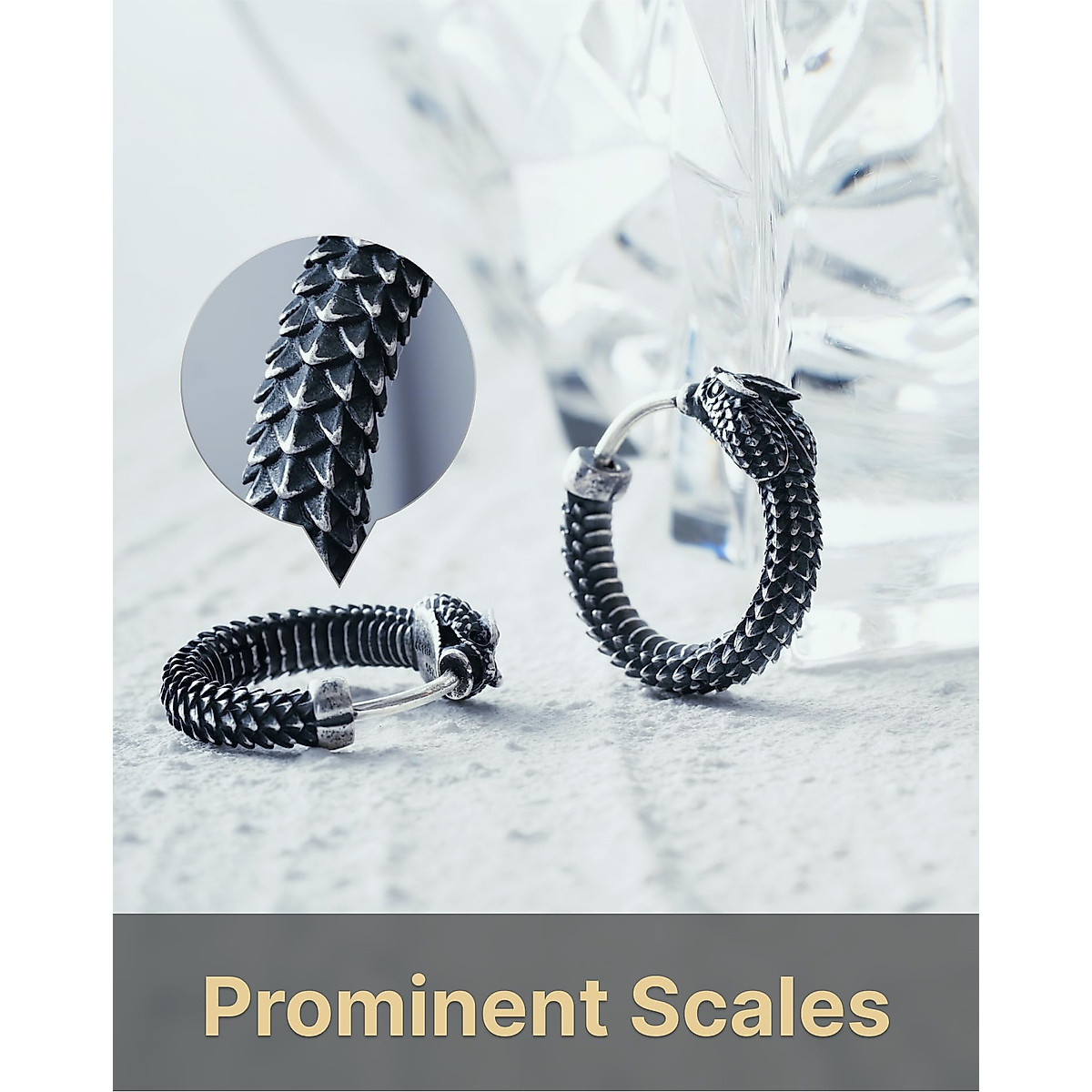 COPPERTIST.WU Ouroboros Earrings Small Huggie Hoop Earrings 925 Sterling Silver Earrings Hypoallergenic for Men Women