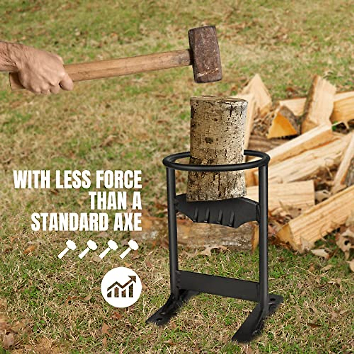 JINGLEIKE Kindling Splitter for Wood, Cast Iron Wood Splitter Hand Cutter Kindling Racker Manual Log Splitter Wedge for Campsite & Home