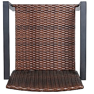 BTEXPERT Two Tone Brown Outdoor Patio PE Rattan Wicker Set of 2 Chairs for Garden Dining Firepit Lawn Backyard Porch Deck Armrest Frame, Steel Conversation Accent Furniture armchairs