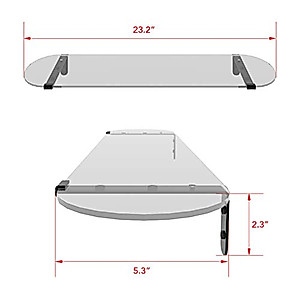 whitebeach Glass Shelf Bathroom,Set of 3 Glass Shelves Floating Wall Shelf Display Ledges – Storage for Bedroom, Living and Hallway (Hardware Included)