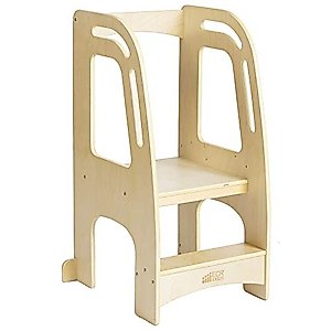 ECR4Kids Chef's Helper Kitchen Tower, Step Stool, Natural