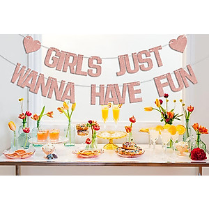 WFKLDF Girls Just Wanna Have Fun Banner Party Decorations Bridal Shower Bachelorette Party Decorations Girls Night Decorations Girls Birthday Party Decor Supplies