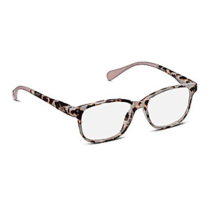 Peepers by PeeperSpecs Women's Nature Walk Soft Square Blue Light Blocking Reading Glasses, Gray Tortoise/Pink, 51 + 1.5