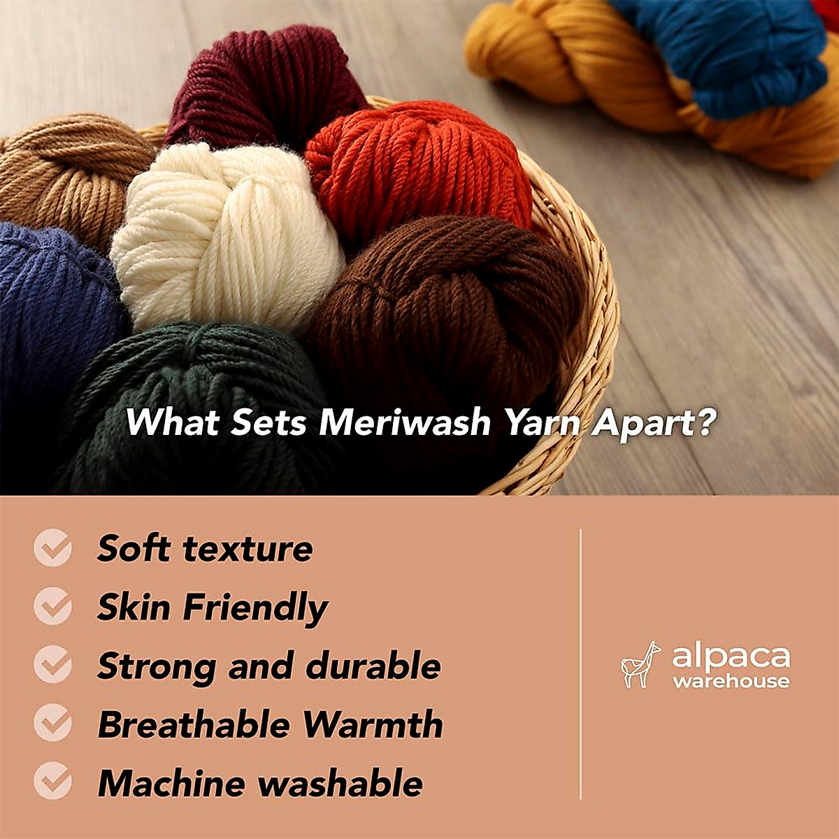 Meriwash - 100% Superwash Merino Wool Yarn 100 Grams Hank DK Weight - Sourced Directly from Peru - Heavenly Soft and Perfect for Knitting and Crocheting (Petrol Blue)